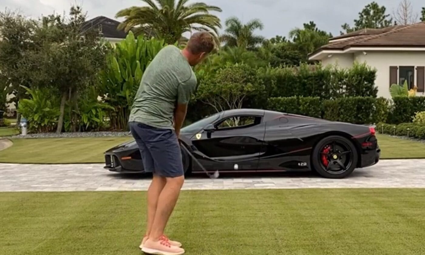 Ian Poulter Hits Golf Ball Through a Multi-Million Dollar LaFerrari Ap ...