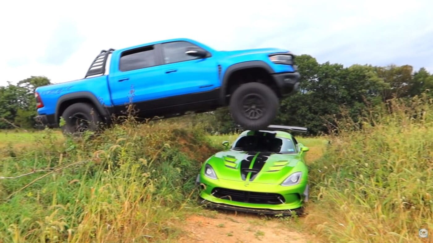 Ram TRX Jumps Over a Dodge Viper ACR – duPont REGISTRY News