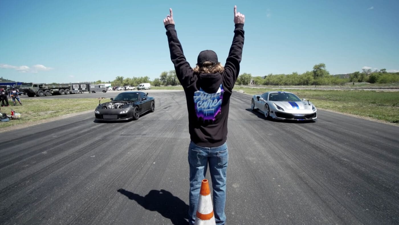 Watch TAG Motorsports' Ferrari 488 Pista Race Rob Dahm's 1,033HP Mazda RX7