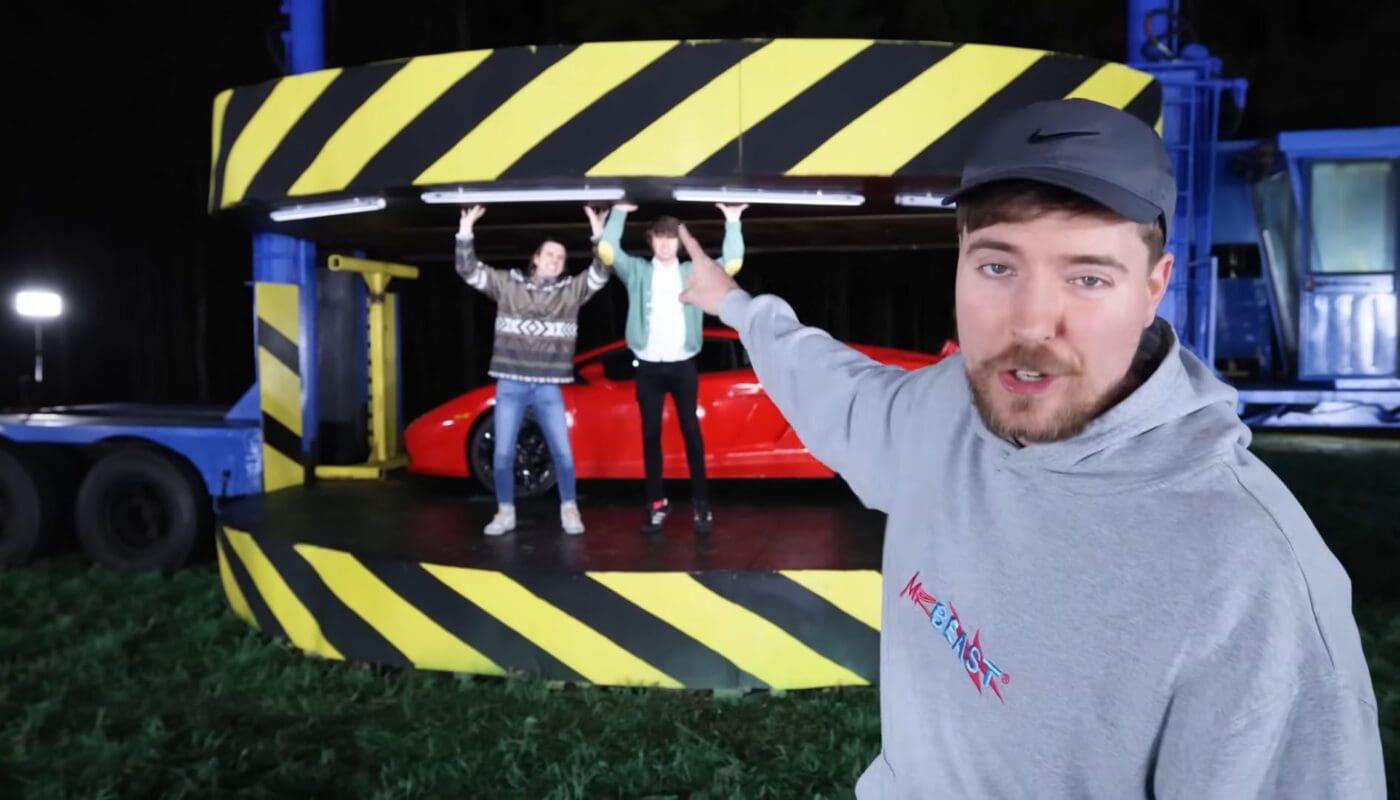 Watch MrBeast Crush A Lamborghini Gallardo With A Hydraulic Press